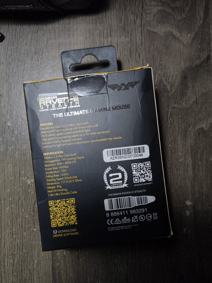 Armaggeddon Grumman Raven-III Stealth gaming mouse, Computers & Tech ...