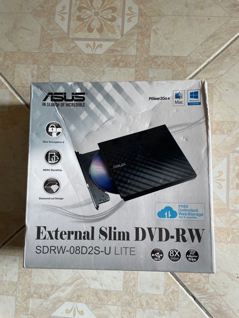 Asus SDRW-08D2S-U LITE / OEM 8X Slim External DVD RW Drive - Black Mac ...