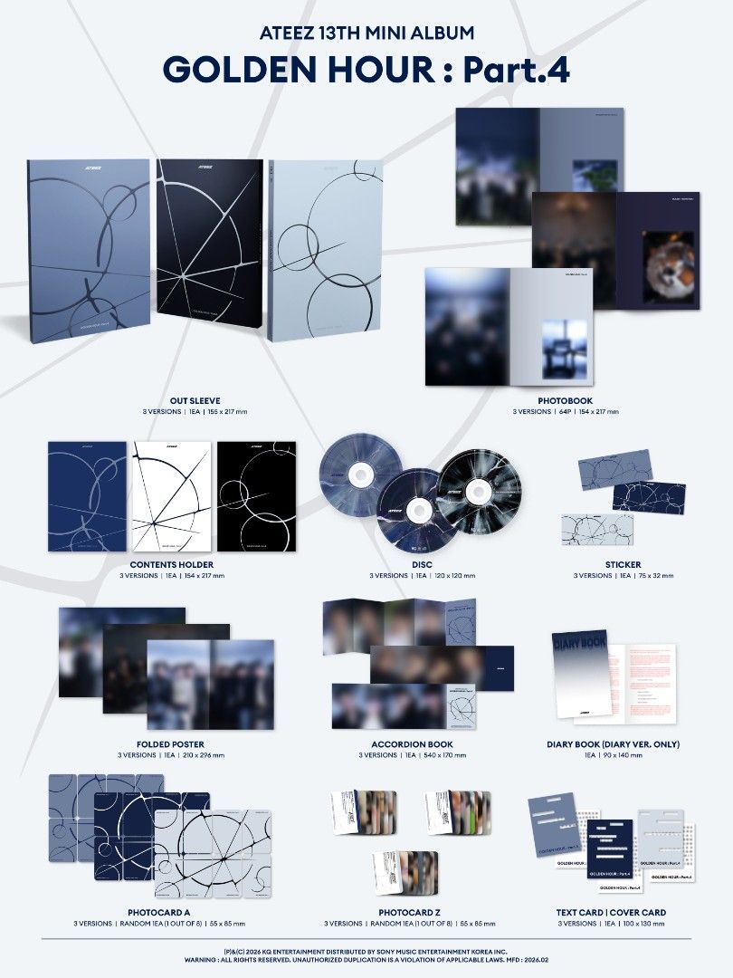 ATEEZ 13th Mini Album GOLDEN HOUR : Part.4 Set, Hobbies & Toys ...