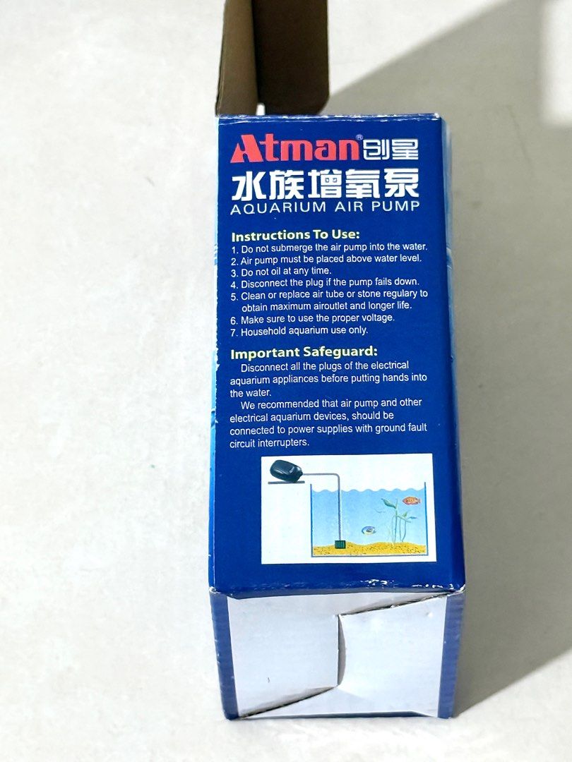 Atman AP-12C Aquarium Air Pump, Pet Supplies, Homes & Other Pet ...