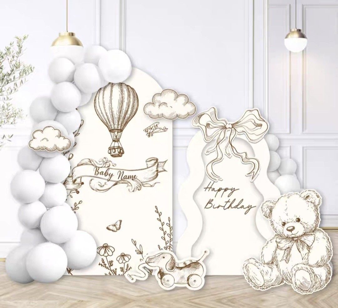 Baby girl Baby boy birthday backdrop baby shower gender reveal full ...