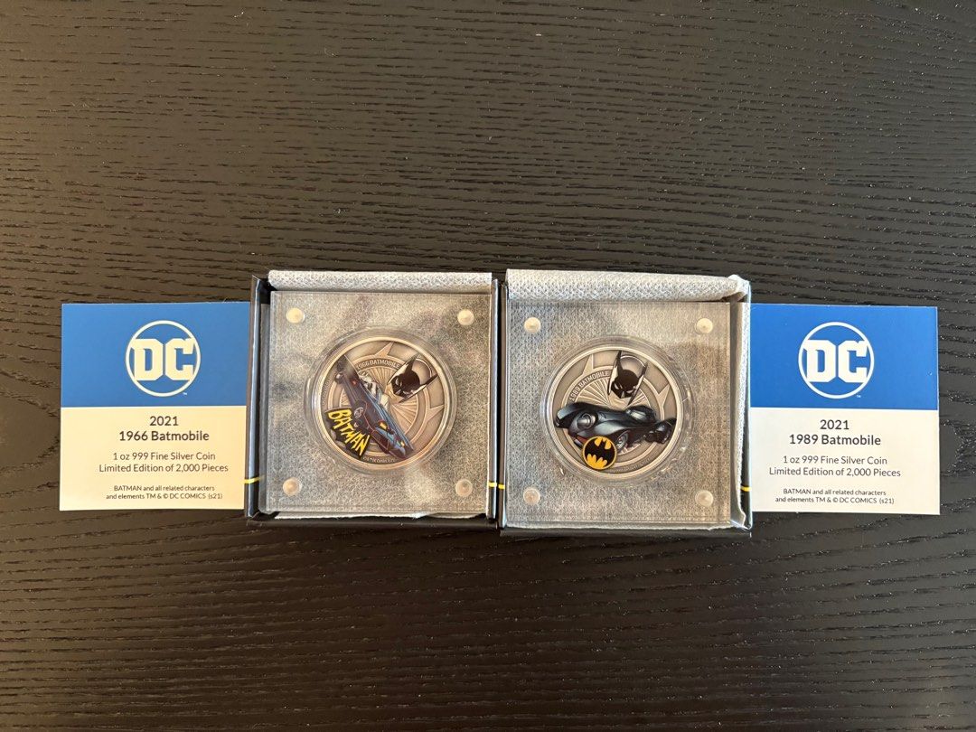 Batman Batmobile 1 oz Silver Coin Set (1966 & 1989), Hobbies & Toys ...