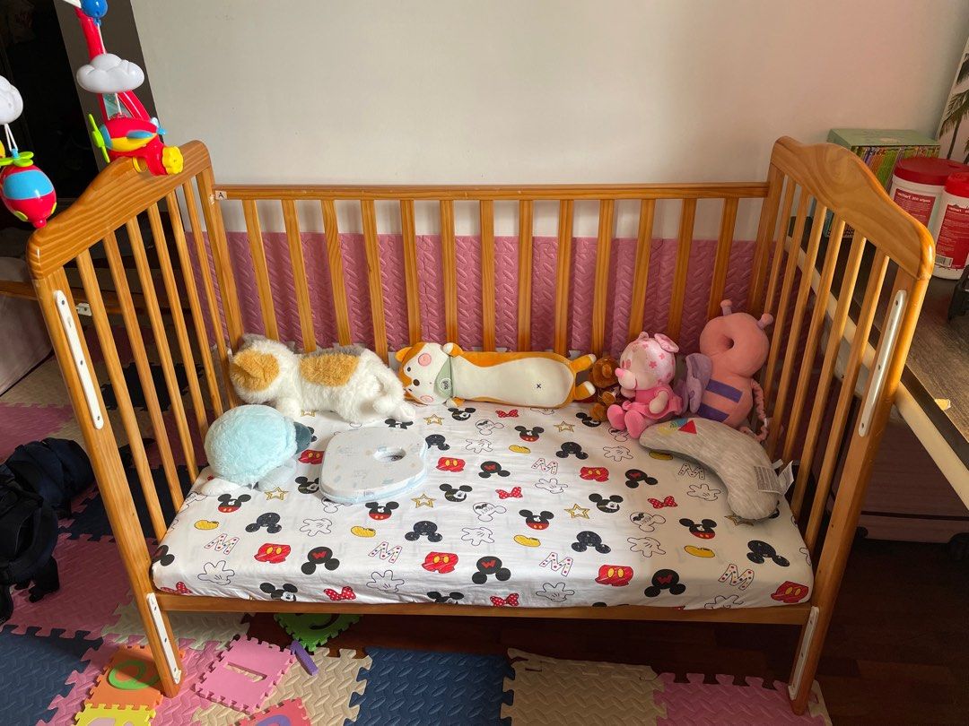 Beblum Wooden Baby Crib, Babies & Kids, Baby Nursery & Kids Furniture ...