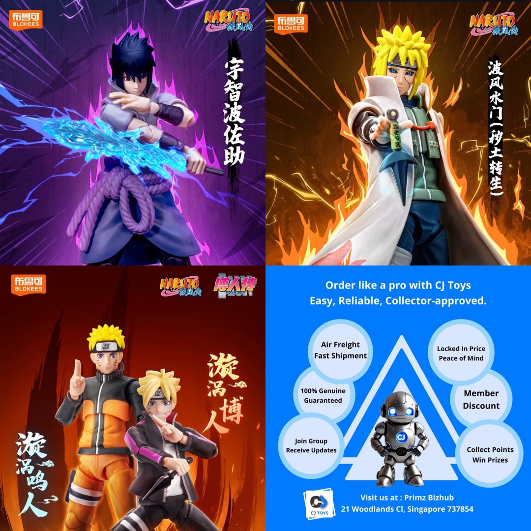 BLOKEES NARUTO SASUKE UCHIHA MINATO BORUTO CHAMPION CLASS MODEL KIT ...