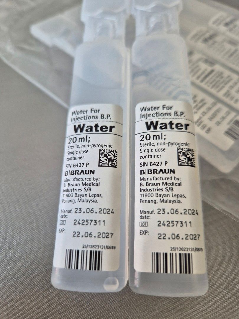 Braun Water for Injection 20ml, Health & Nutrition, Medical Supplies ...