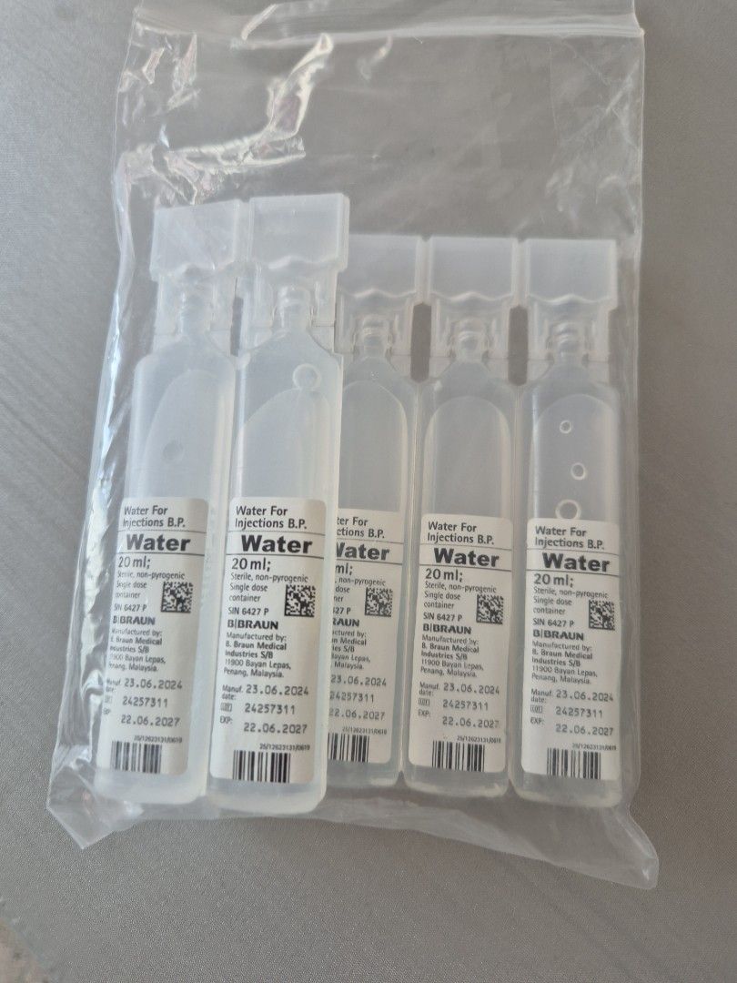 Braun Water for Injection 20ml, Health & Nutrition, Medical Supplies ...