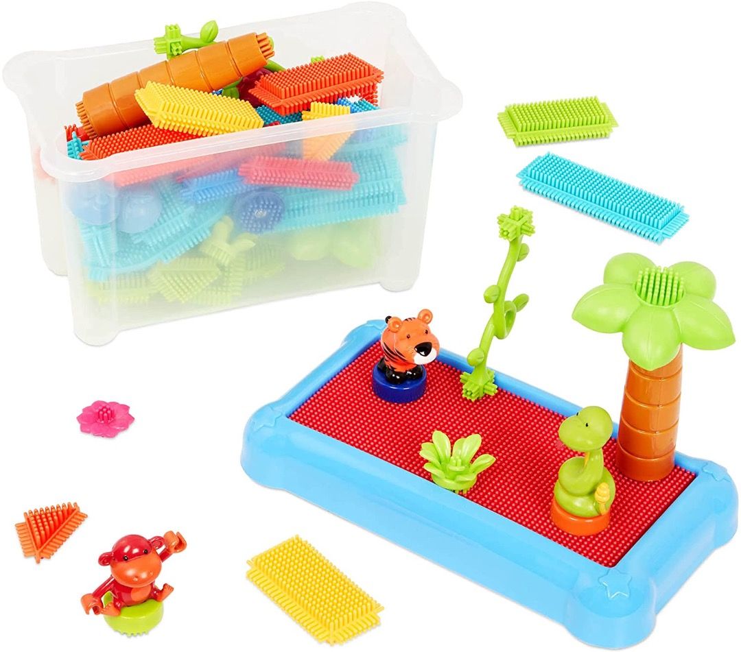 [Bristle Blocks by Battat] Jungle Blocks in Bucket - 58 Pieces, Hobbies ...