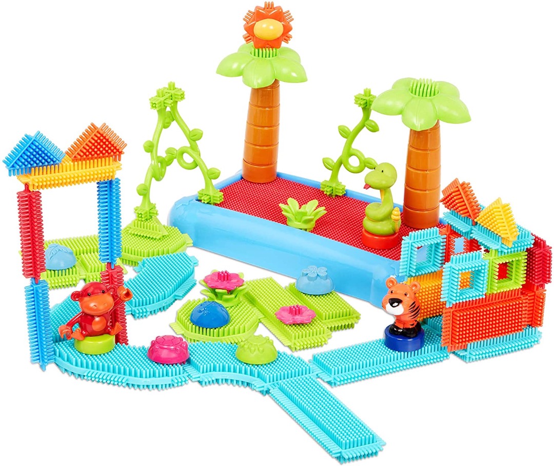 [Bristle Blocks by Battat] Jungle Blocks in Bucket - 58 Pieces, Hobbies ...