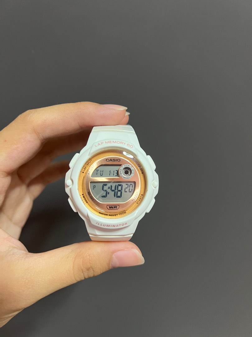 Casio Digital White Watch with Rose Gold Dial, Women's Fashion, Watches ...
