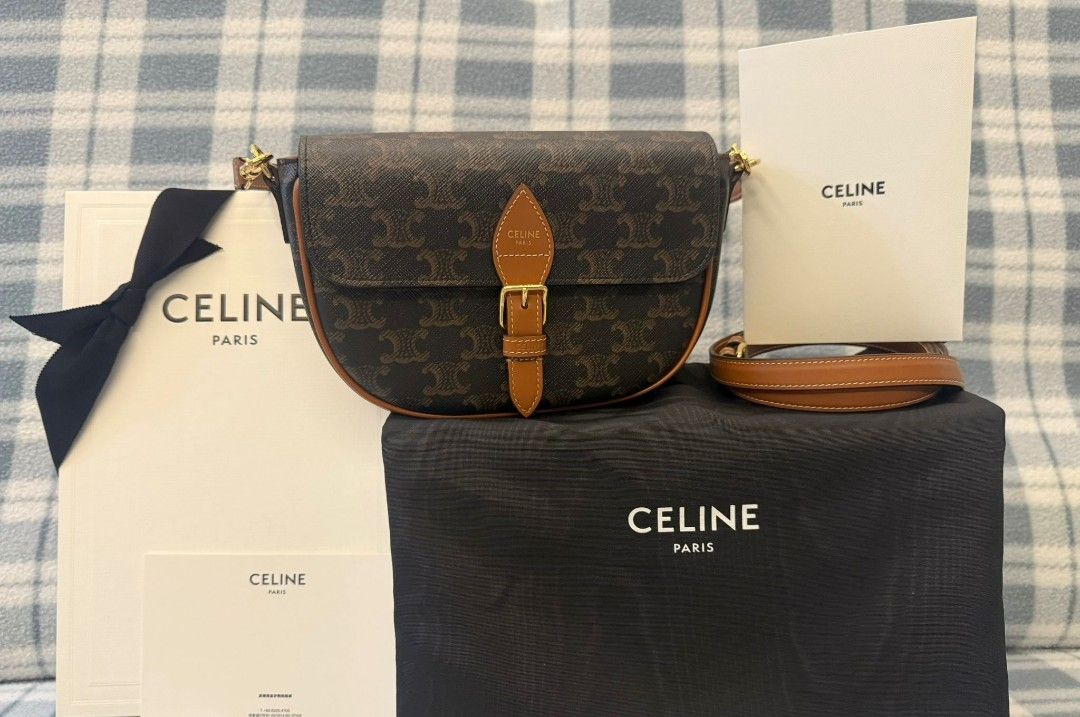 Celine Folco Shoulder Bag in Triomphe Canvas, Luxury, Bags & Wallets on ...