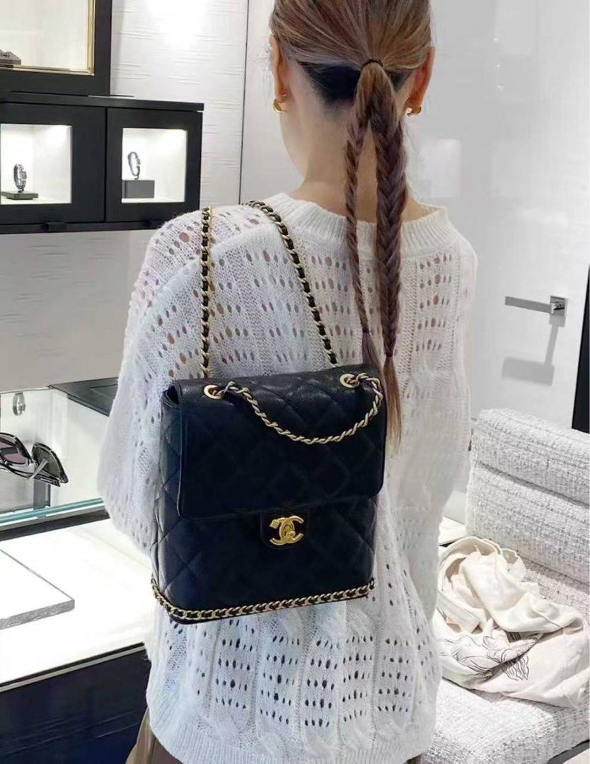Chanel 23K small caviar camellia backpack GHW, Luxury, Bags & Wallets ...