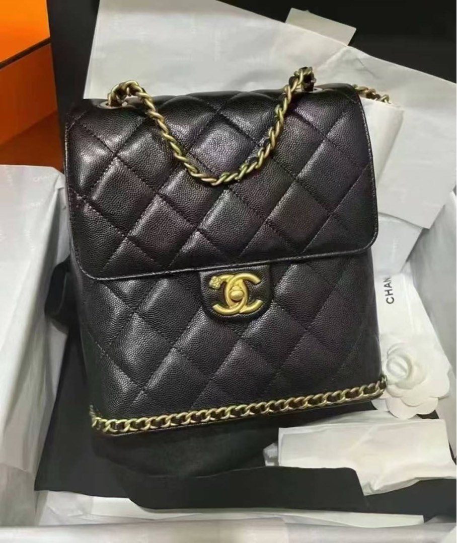 Chanel 23K small caviar camellia backpack GHW, Luxury, Bags & Wallets ...
