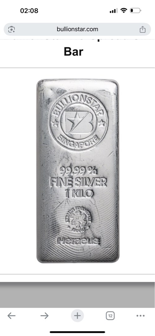 Cheap! 1 Kilo BullionStar Heraeus Silver Bullion Bar, Hobbies & Toys ...