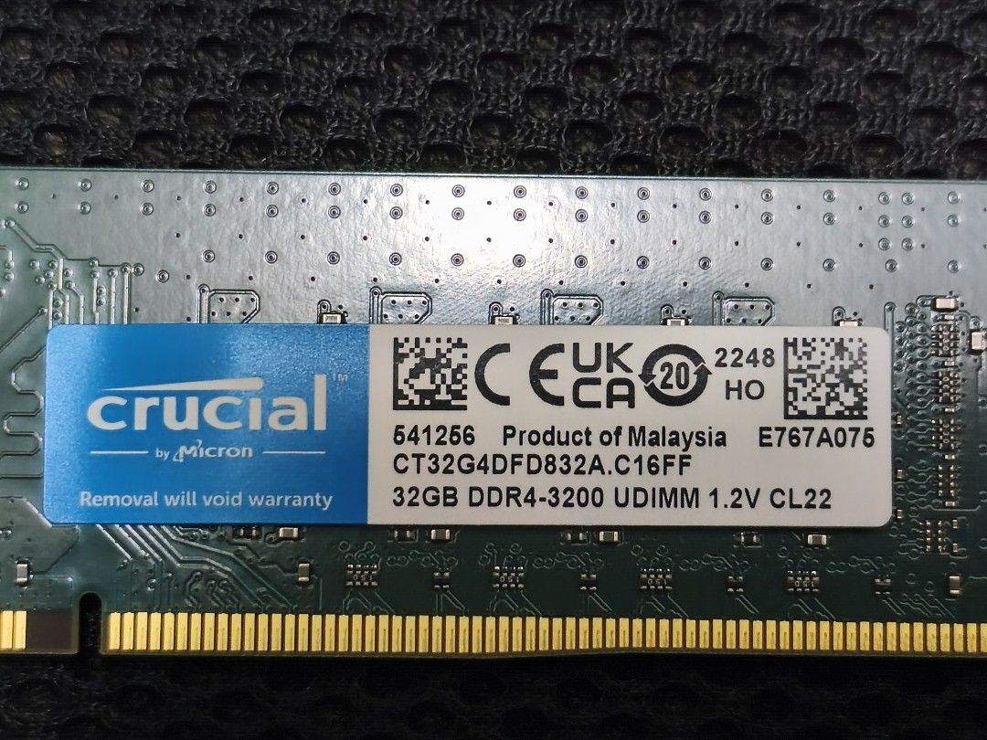 Crucial 32GBx2 DDR4-3200 UDIMM RAM, Computers & Tech, Parts ...