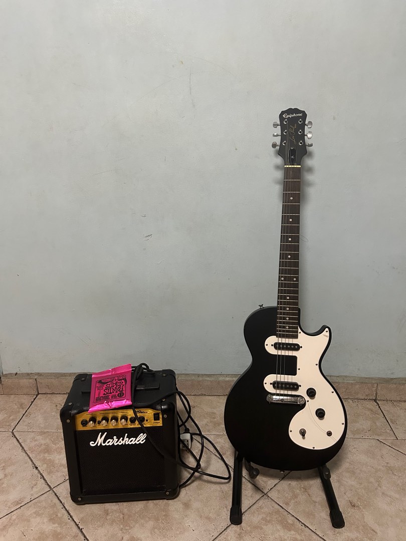 Epiphone les paul electric guitar with marshall amp set, Hobbies & Toys ...