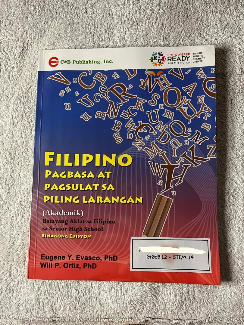 Filipino: Pagbasa at Pagsulat sa Piling Larangan (Akademik) by Evasco ...
