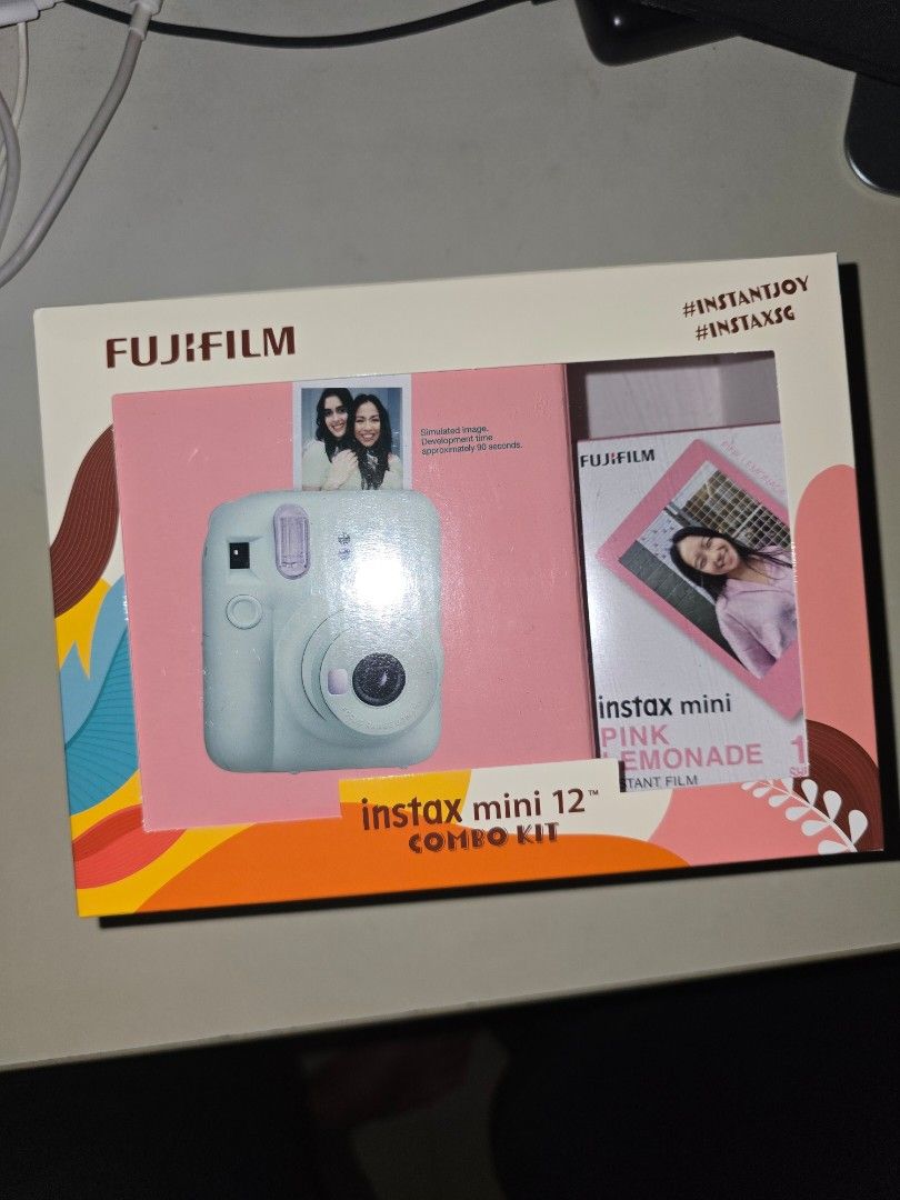 Fujifilm Instax Mini 12 Combo Kit - Blue, Photography, Cameras on Carousell