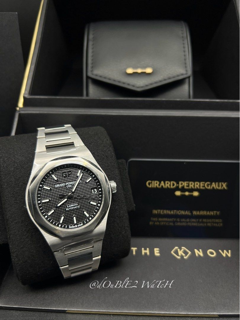 Girard-Perregaux Laureato 42mm Automatic Black with A Clous De Paris ...