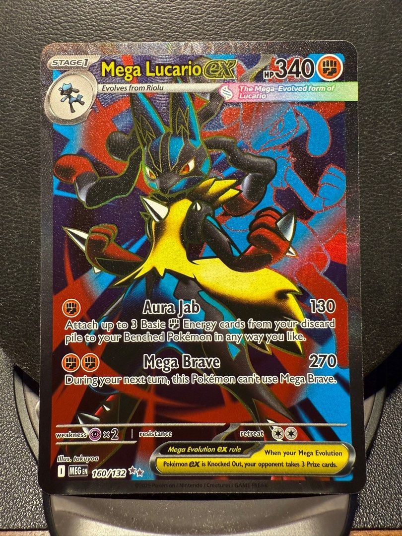 [GRADEABLE] Mega Lucario Ex #160 Full Art Pokemon Mega Evolution Card ...