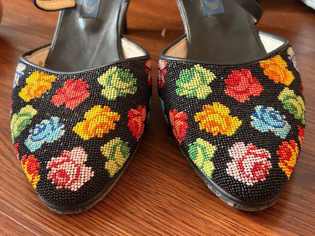 Handmade Peranakan beaded Shoes, Women's Fashion, Footwear, Heels on ...
