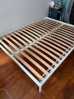 IKEA Slattum Queen Black Bed Frame (180×200), Furniture & Home Living ...