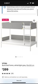 IKEA VITVAL Loft Bed Frame - White/Light Grey, Furniture & Home Living, Furniture, Bed Frames ...