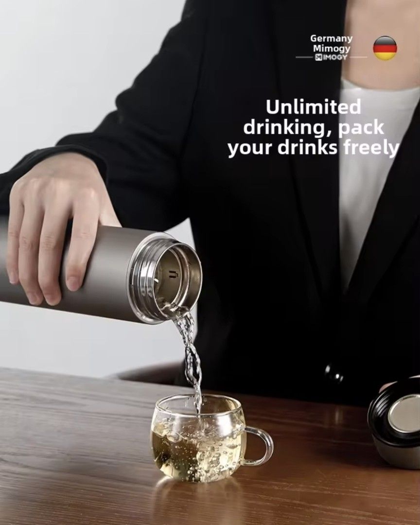 IMOGY Pure Titanium Water Bottle with Tea Filter, Furniture & Home ...