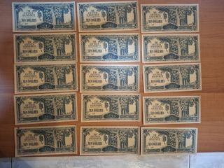 1940’S Japanese Government Occupation Banknotes - 50 Cents, 1 Dollar ...