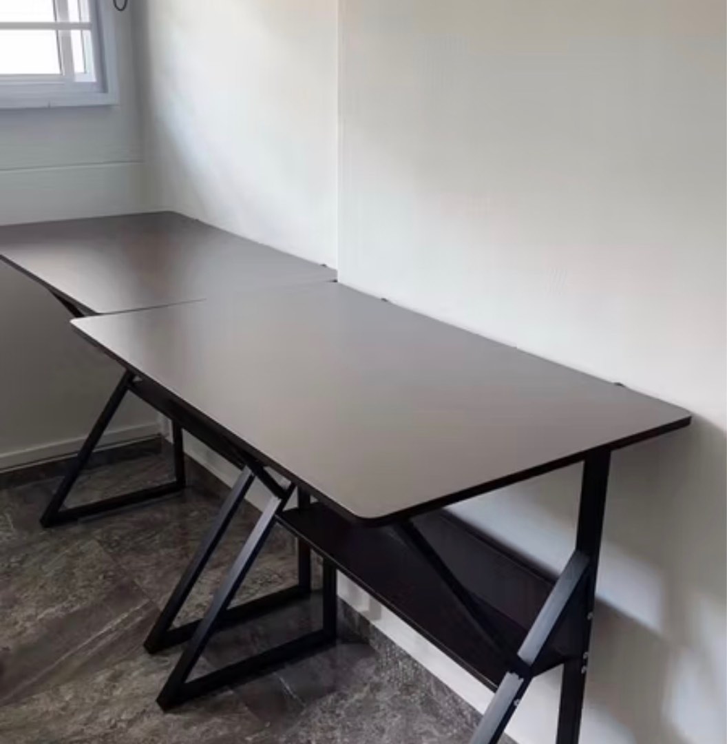 K Frame Study Desk - Black Frame, Wood Top, Furniture & Home Living ...