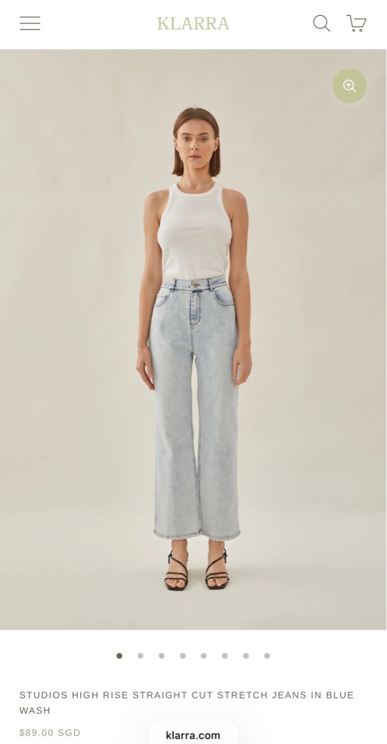 Klarra Studios High Rise Straight Cut Stretch Jeans, Women's Fashion ...