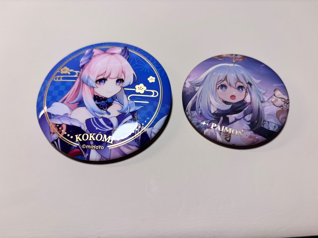 Kokomi and Paimon Genshin Impact pin badges, Hobbies & Toys ...
