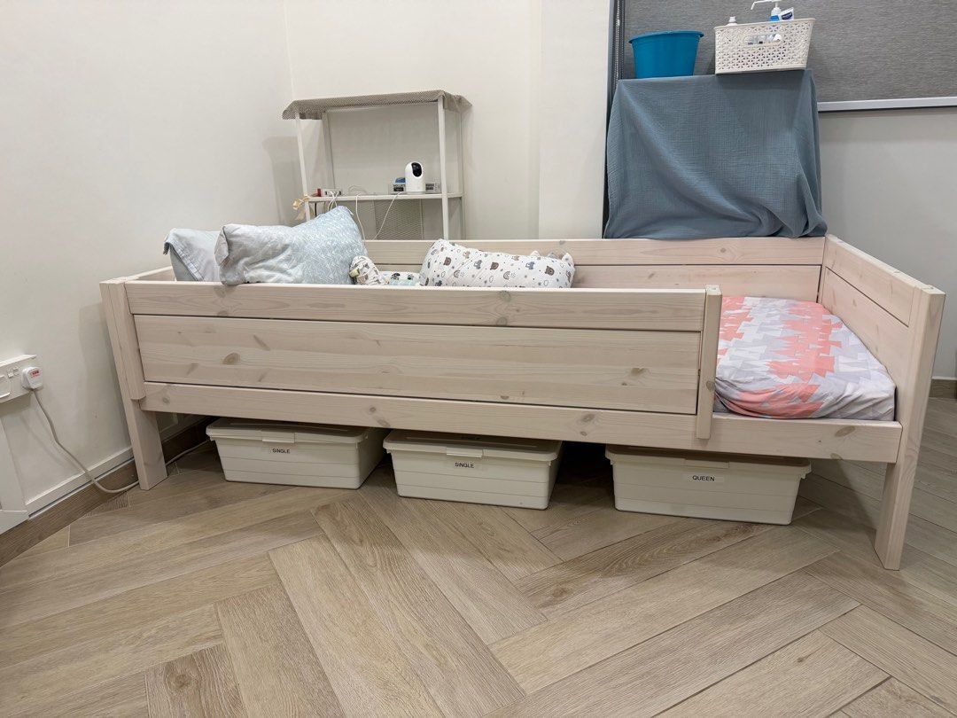 Kuhl Home Essential Kids Single Bed - Wooden bed frame with mattress ...