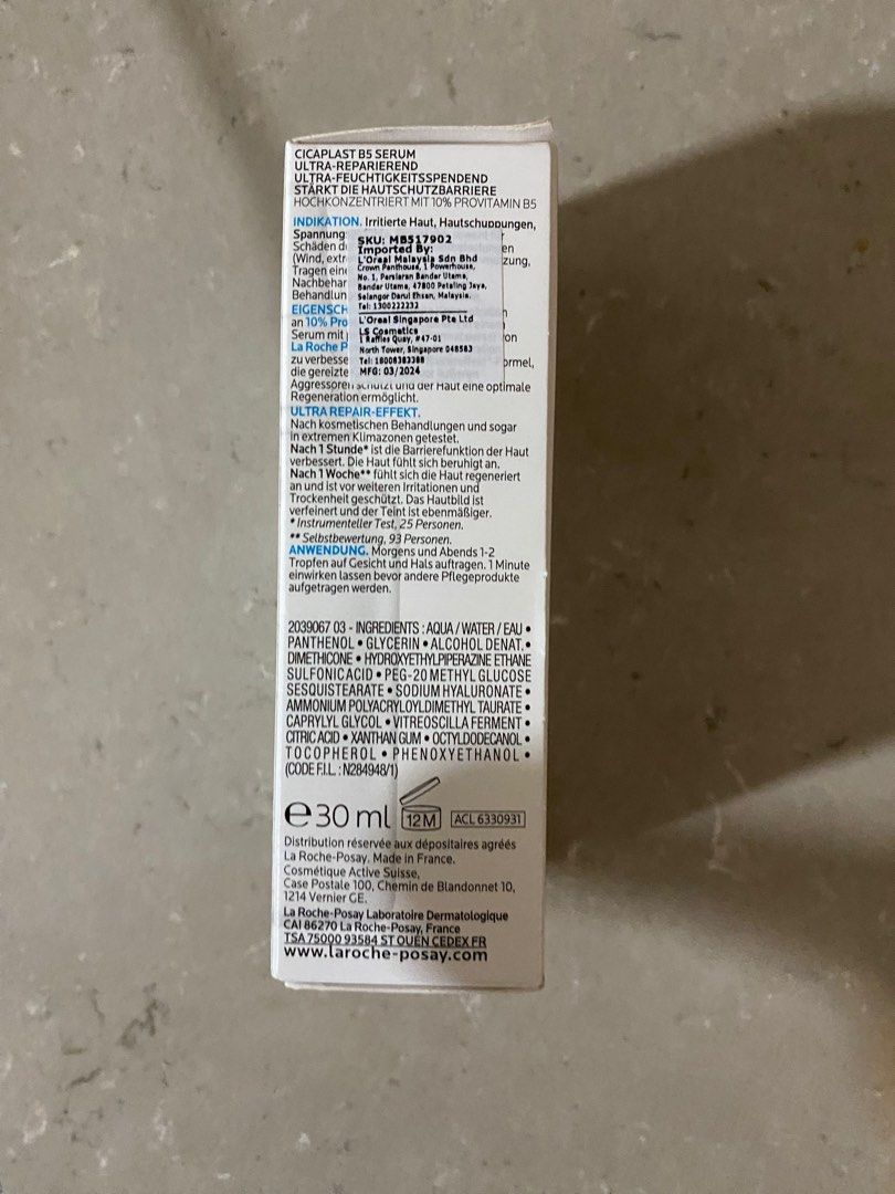 La Roche-Posay Cicaplast B5 Serum 30ml, Beauty & Personal Care, Face ...