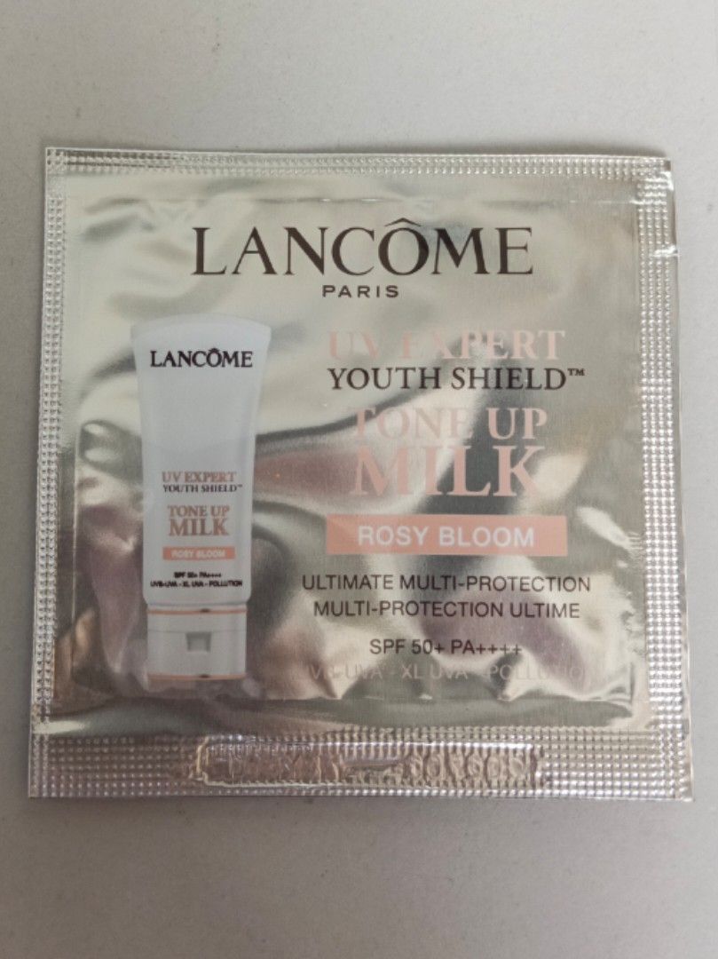 Lancome 1ml x 2pc uv expert youth shield tone up milk rosy bloom multi ...