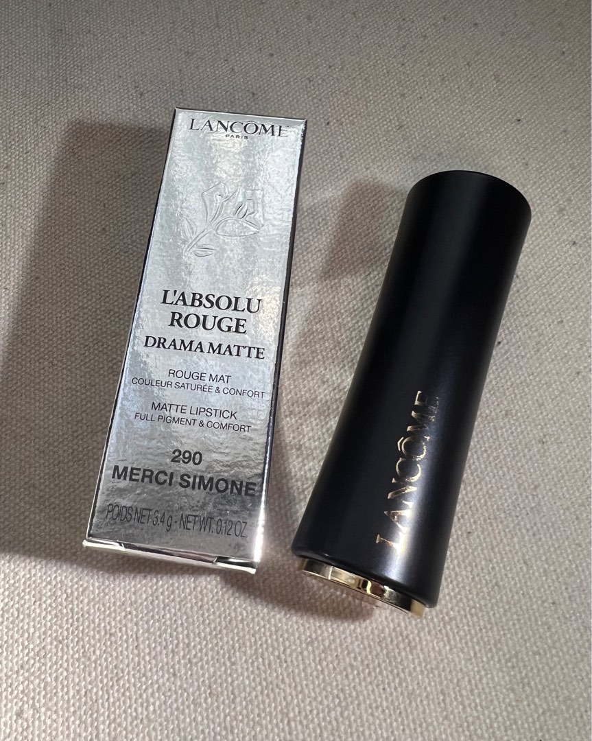 Lancome L’absolu rouge drama matte lipstick 290 Merci simone, Beauty ...
