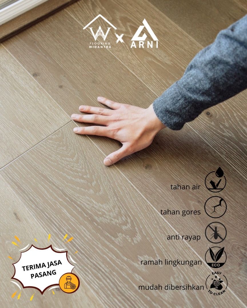 LANTAI SPC TACO WOOD TEBAL 5mm | Kamar | Ruang Tamu | Kantor | Loby ...