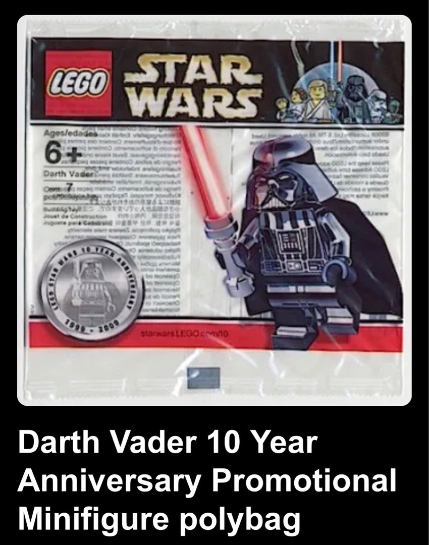 LEGO Star Wars Darth Vader 10th Anniversary Minifigure, Hobbies & Toys ...
