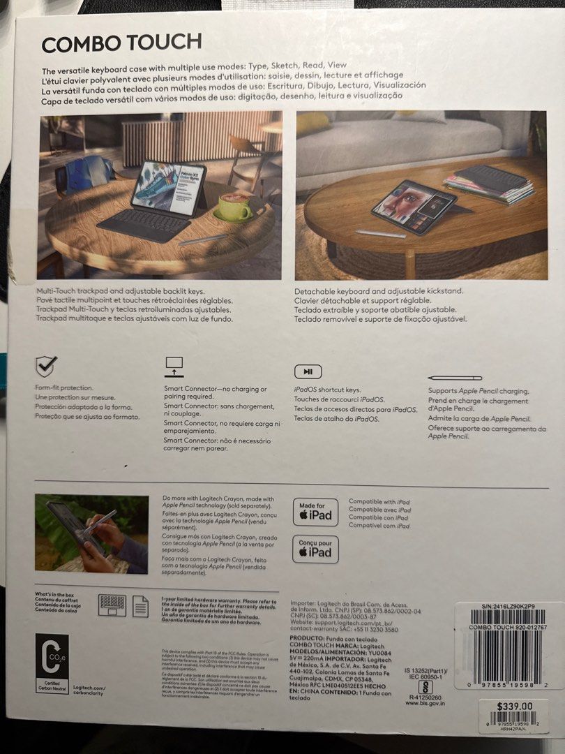 Logitech Combo Touch Keyboard Case for iPad Pro 11-inch (M4), Mobile ...