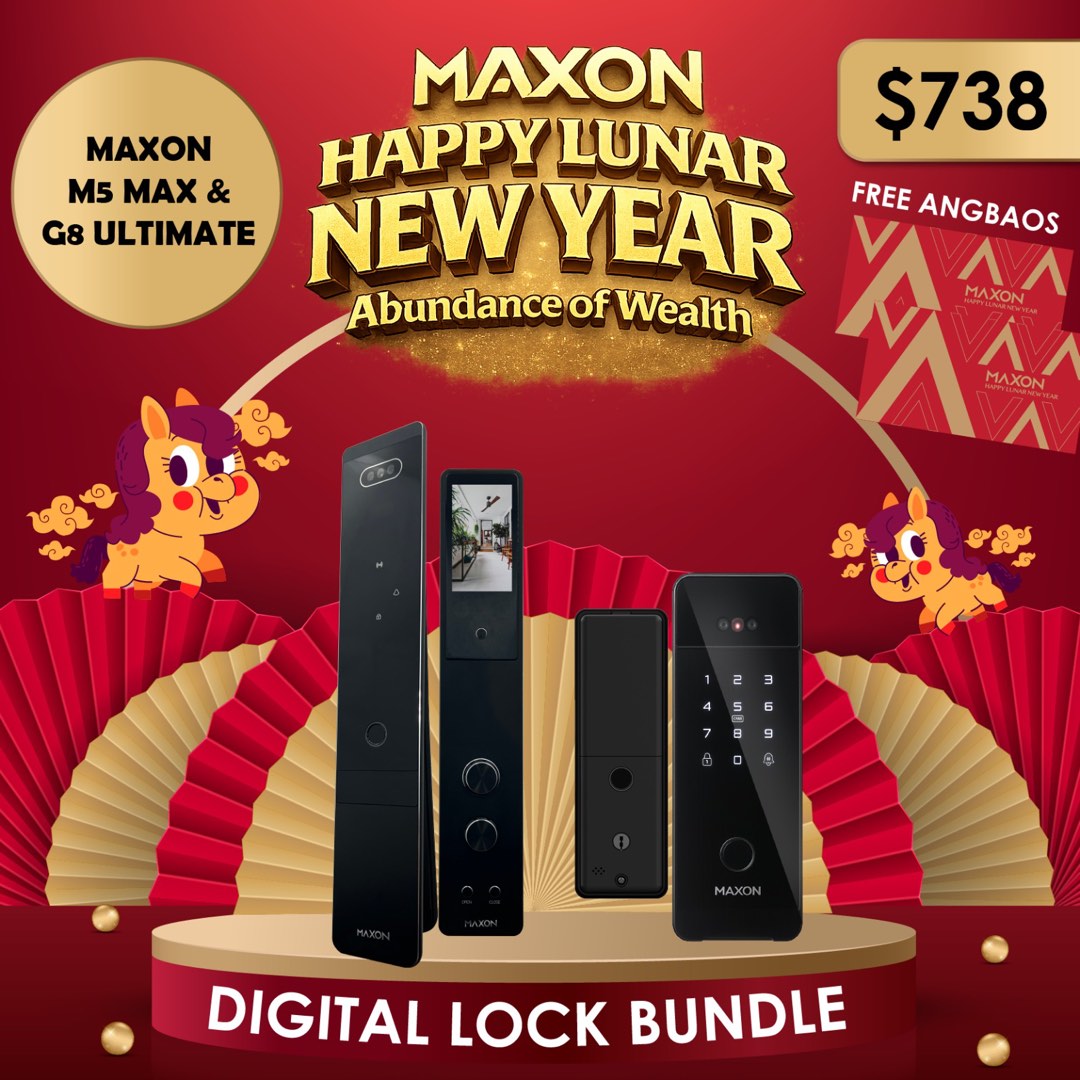 MAXON MAIN DOOR DIGITAL LOCKS BUNDLE (m5 + g8), Furniture & Home Living ...