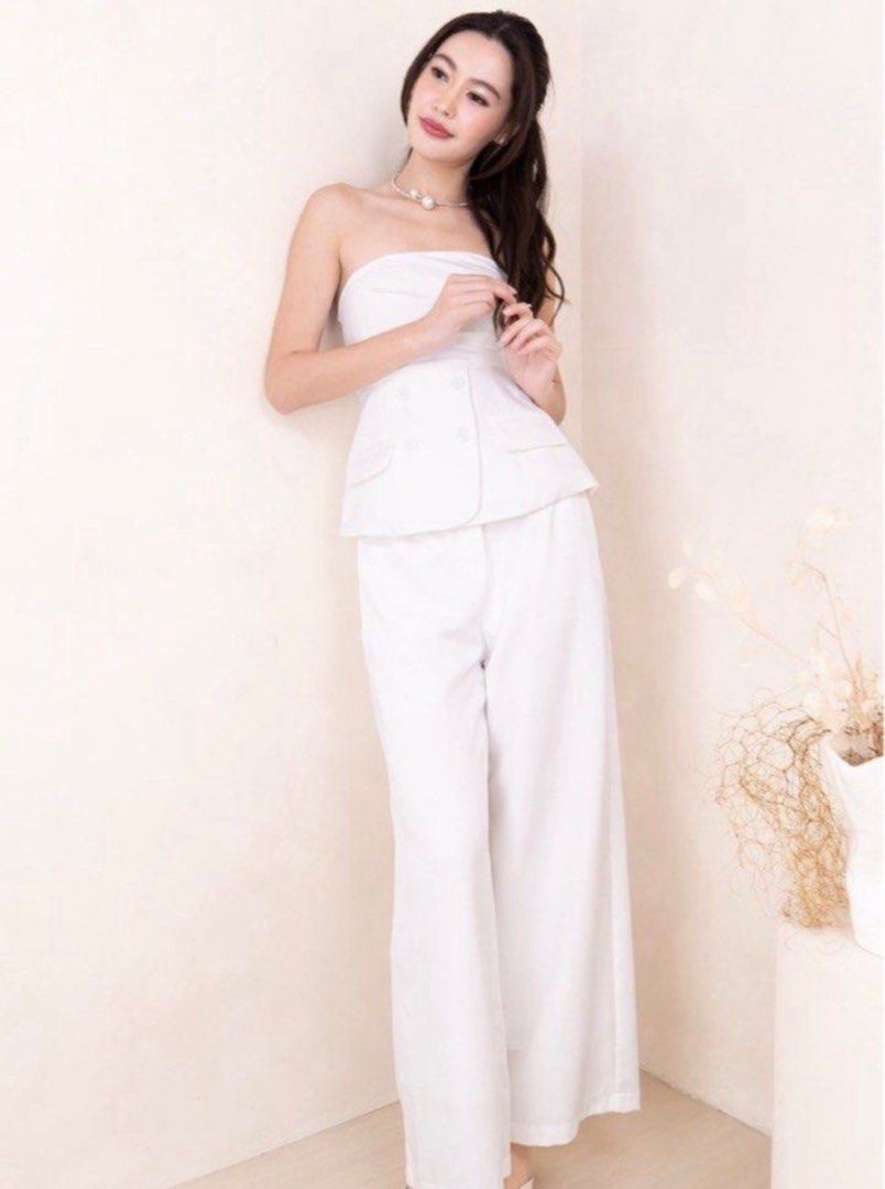 Mikayla Nyla Straight Leg Pants - Petite (White), Women's Fashion ...