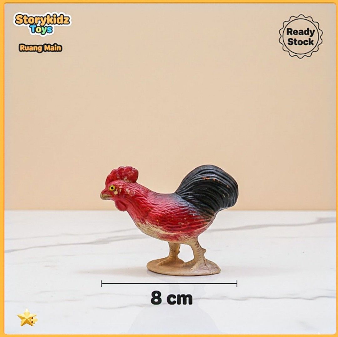 Miniatur Hewan Ayam Jago Merah - Figure Binatang Ternak Farm Animal ...