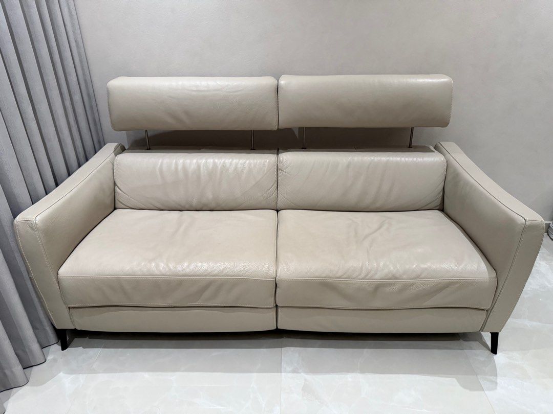 Natuzzi Editions Greg C200 Leather Recliner Sofa, Furniture & Home ...