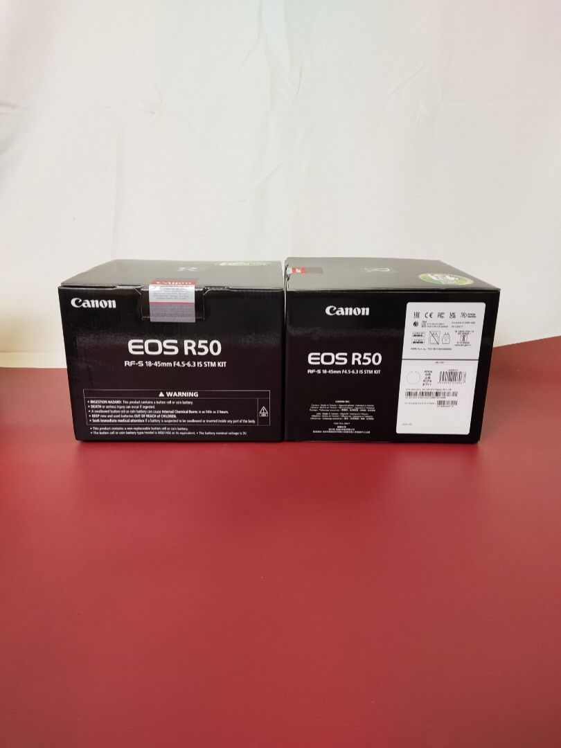 New camera Canon Eos R50 white with Lens kit 18-45mm, Photography ...