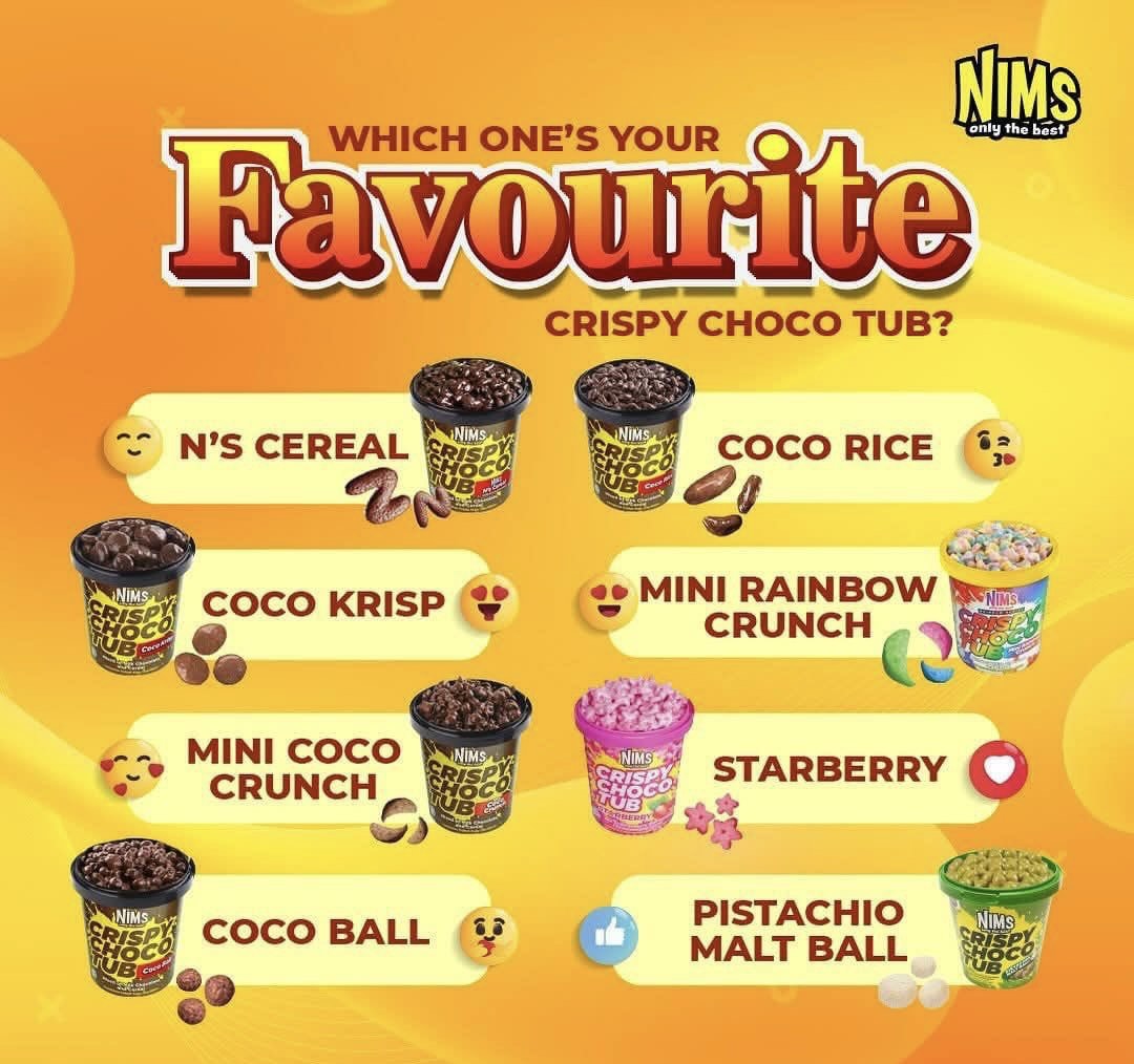 NIMS Crispy Choco Tub, Food & Drinks, Packaged & Instant Food on Carousell
