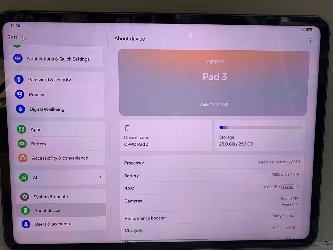 Oppo Pad 3 Purple 256GB, Mobile Phones & Gadgets, Tablets, Android on ...