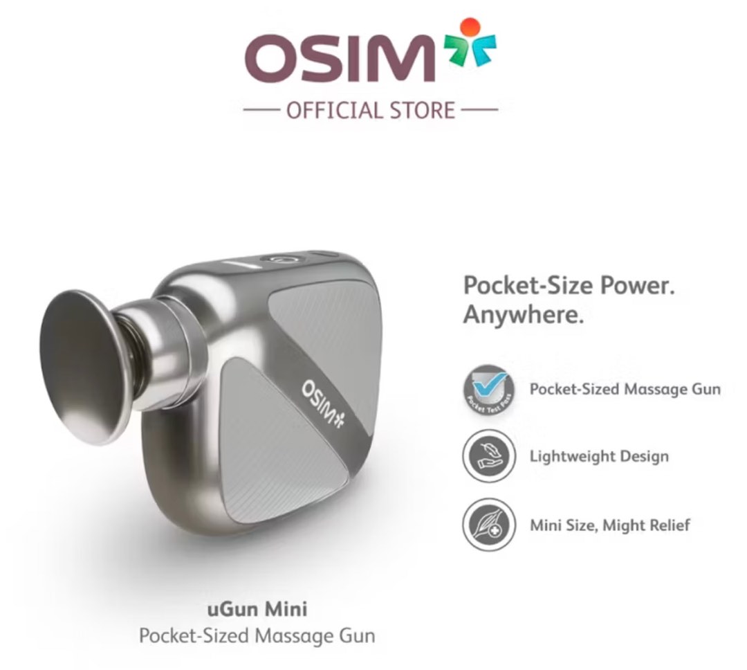 OSIM uGun Mini Pocket-Sized Massage Gun, Health & Nutrition, Massage ...