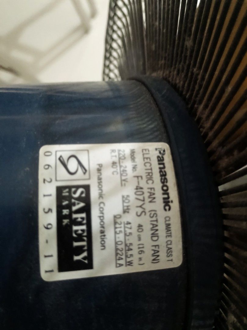 Panasonic F-407YS Stand Fan, Furniture & Home Living, Lighting & Fans ...