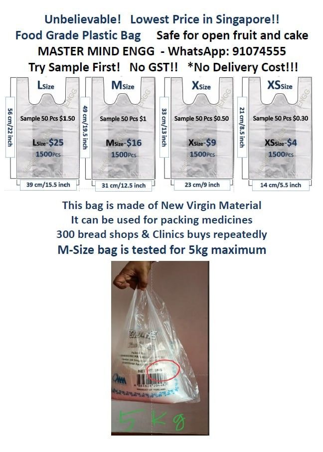 Plastic Bags for Groceries, Bread & Cake shops, Medical Clinics and ...