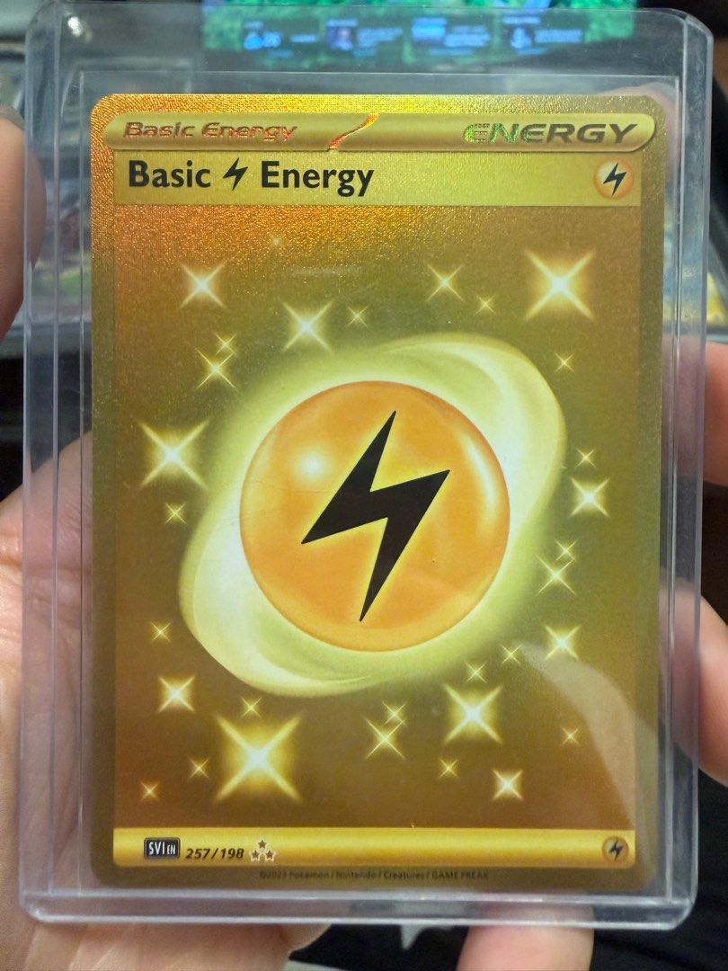 Pokemon SV1EN Basic Lightning Energy Gold Card, Hobbies & Toys, Toys ...