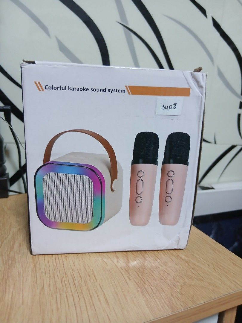 Portable Karaoke Sound System with 2 Microphones, Audio, Soundbars ...